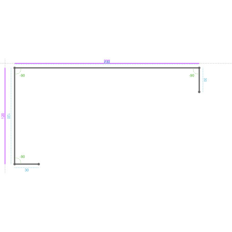 ALUMINIUM Prélaqué Sablé 9005 - Sablé, 15/10, Dev. 402.5, Lg. 2500