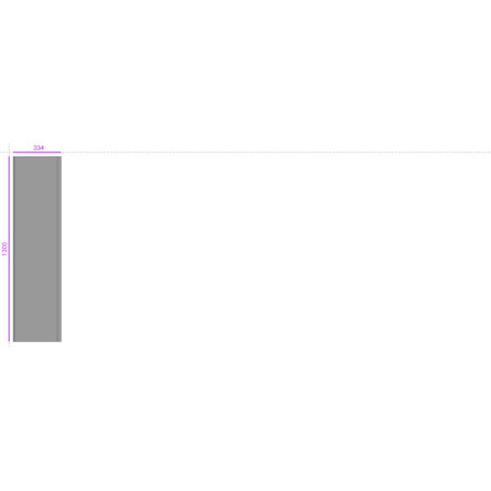 ALUMINIUM Prélaqué Ral 7016 - Satiné, 15/10, Dev. 334, Lg. 1300