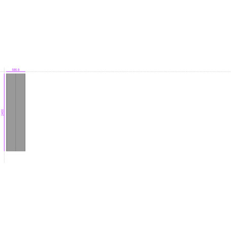 ALUMINIUM Prélaqué Ral 7016 - Satiné, 15/10, Dev. 585.8, Lg. 2400