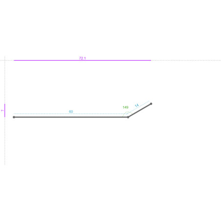 ALUMINIUM Prélaqué Ral 7016 - Satiné, 15/10, Dev. 74, Lg. 90