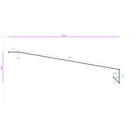 ALUMINIUM Prélaqué Ral 9016 - Satiné, 15/10, Dev. 196.3, Lg. 1950