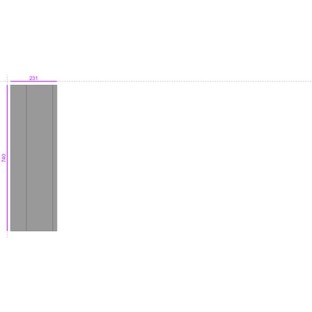 ALUMINIUM Prélaqué Ral 7016 - Satiné, 10/10, Dev. 231, Lg. 740