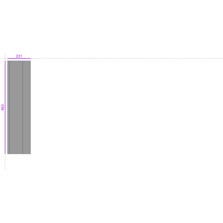 ALUMINIUM Prélaqué Ral 7016 - Satiné, 10/10, Dev. 231, Lg. 950