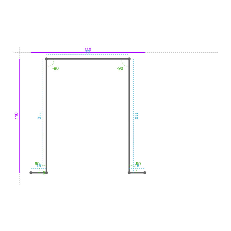 ALUMINIUM Prélaqué Ral 7016 - Satiné, 15/10, Dev. 320, Lg. 755
